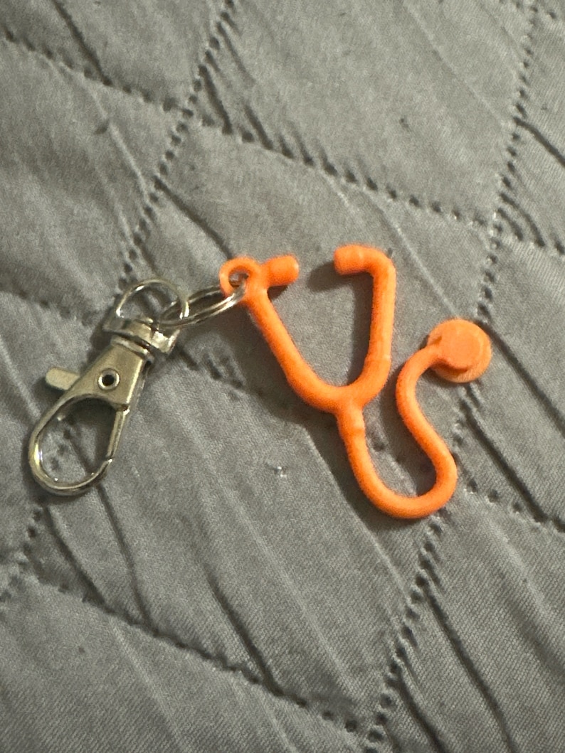 3D Printed Tiny Stethoscope Keychain - Etsy