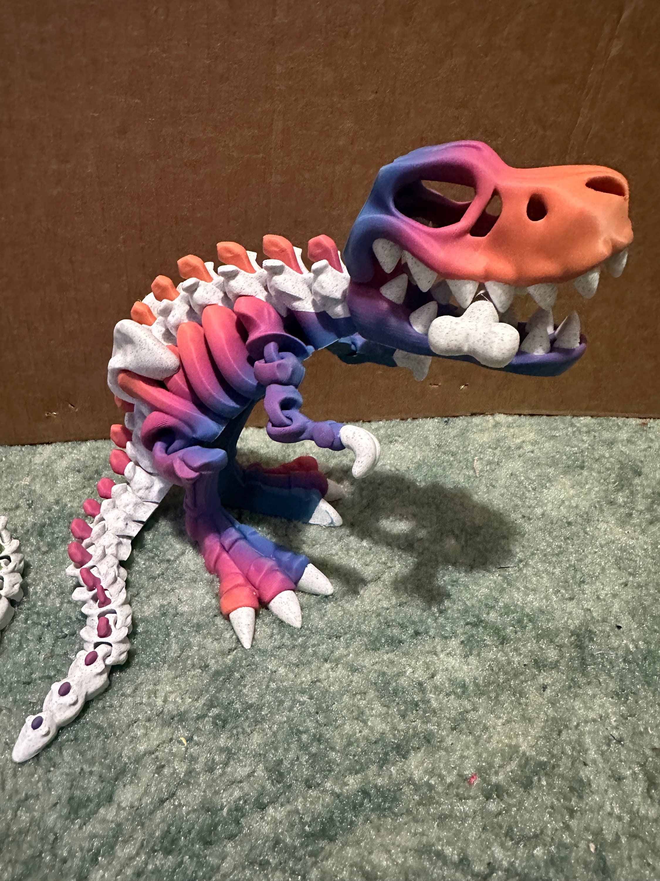 3D Printed 7” Rainbow Surprise T-rex - Etsy