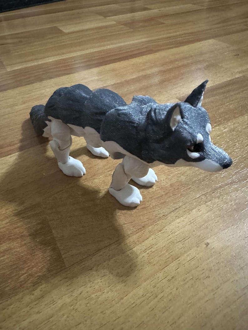 3D Printed Articulated Timber Wolf - Etsy
