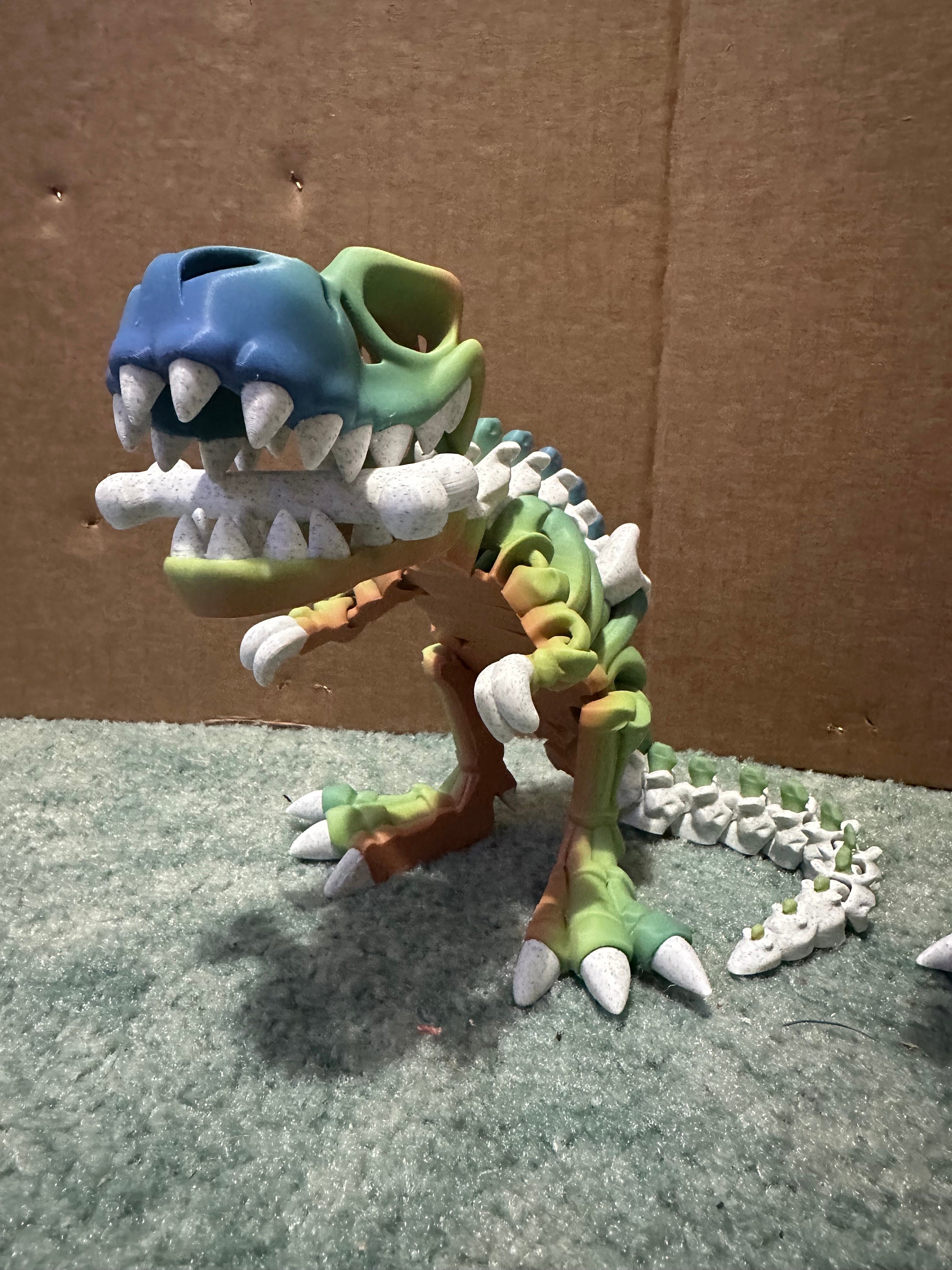 3D Printed 7” Rainbow Surprise T-rex - Etsy