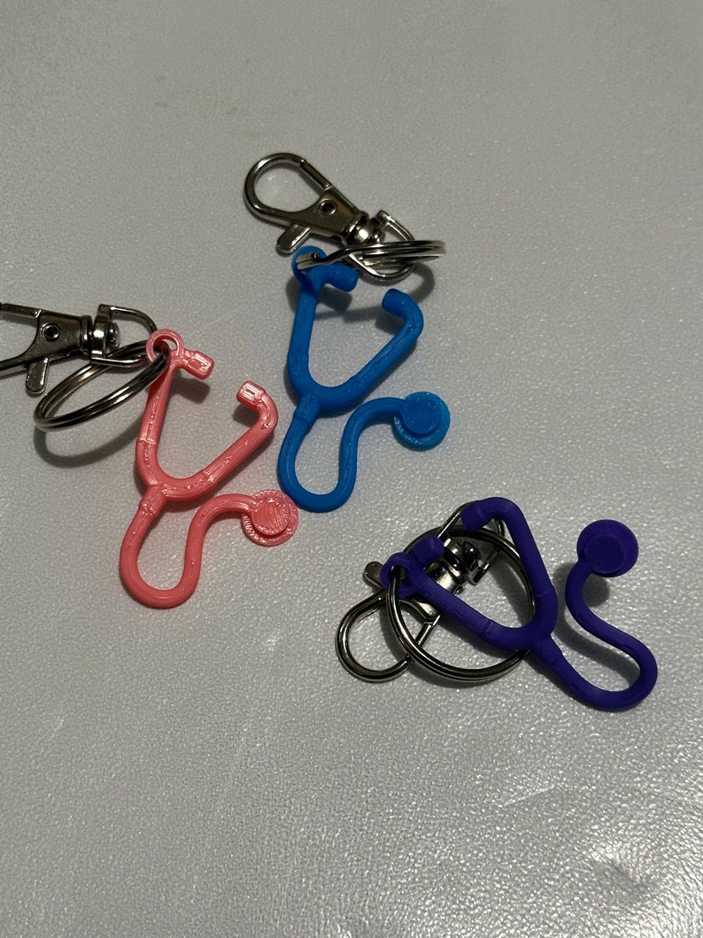 3D Printed Tiny Stethoscope Keychain - Etsy