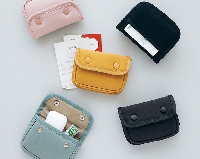 Credit Card Holder With SNAP BUTTON / Pocket Mini Wallet / Coin Purse ...