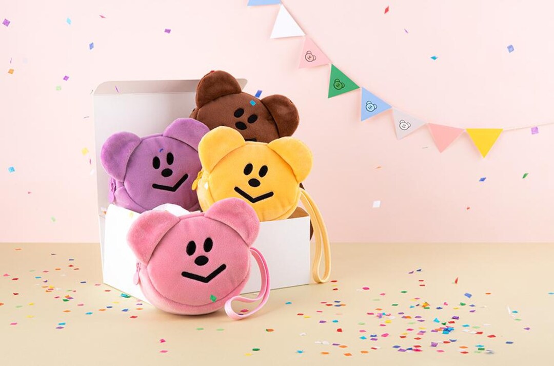 BEAR TOY Mini POUCH, Fluffy Coin Purse Pouch, Credit Card Holder, Soft ...