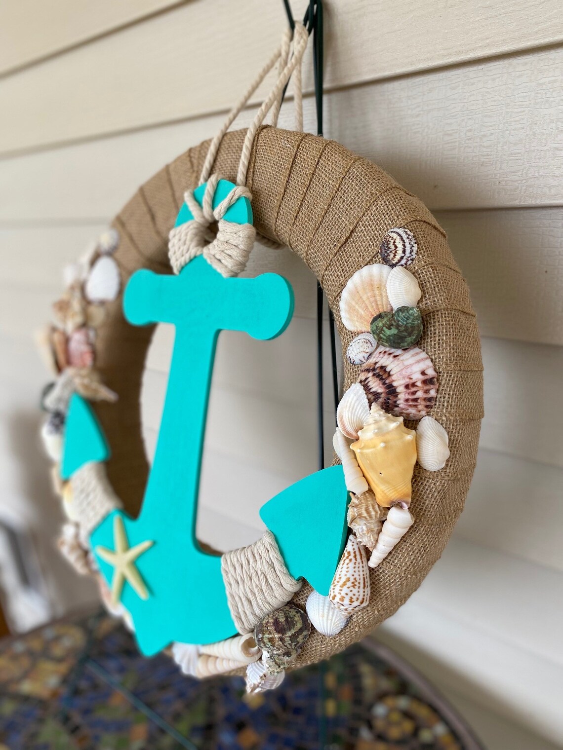 Shell Wreath, Coastal Door Wreath, Beach Wreath, Summer Shell Wreath ...