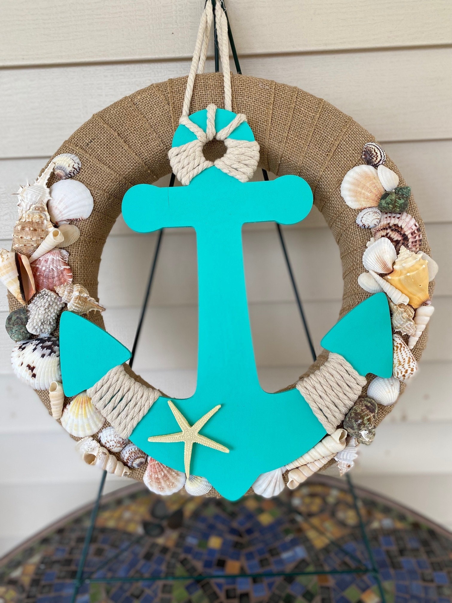 Shell Wreath, Coastal Door Wreath, Beach Wreath, Summer Shell Wreath ...