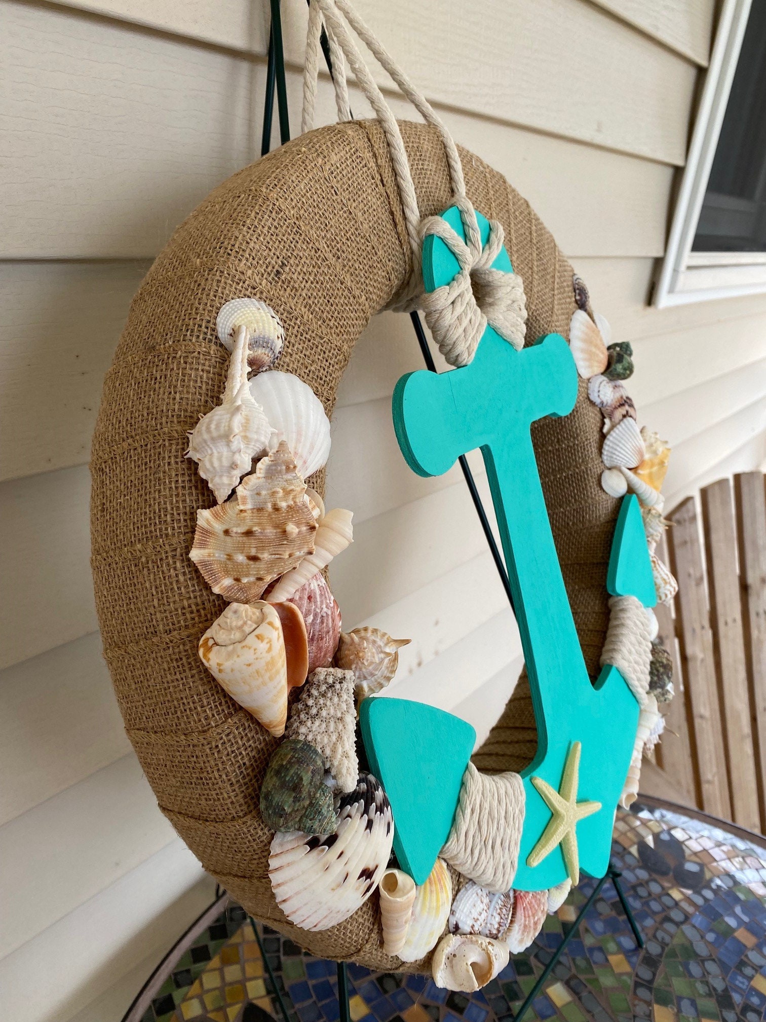 Shell Wreath, Coastal Door Wreath, Beach Wreath, Summer Shell Wreath ...