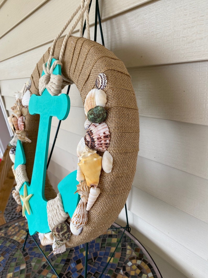 Shell Wreath, Coastal Door Wreath, Beach Wreath, Summer Shell Wreath ...