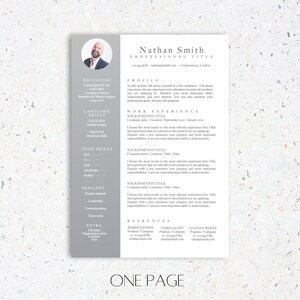 Minimalistic Resume Template Grey - Etsy