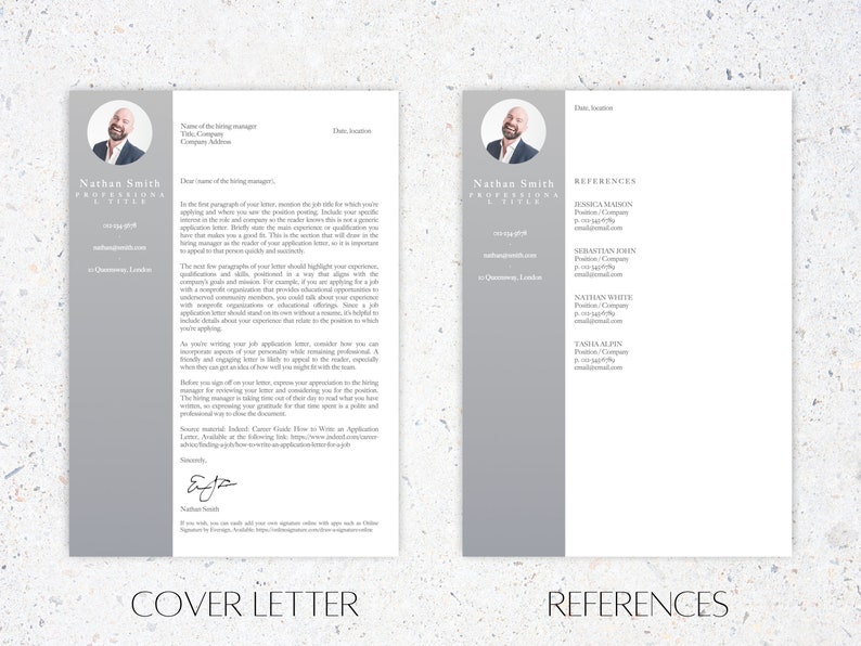 Minimalistic Resume Template Grey - Etsy