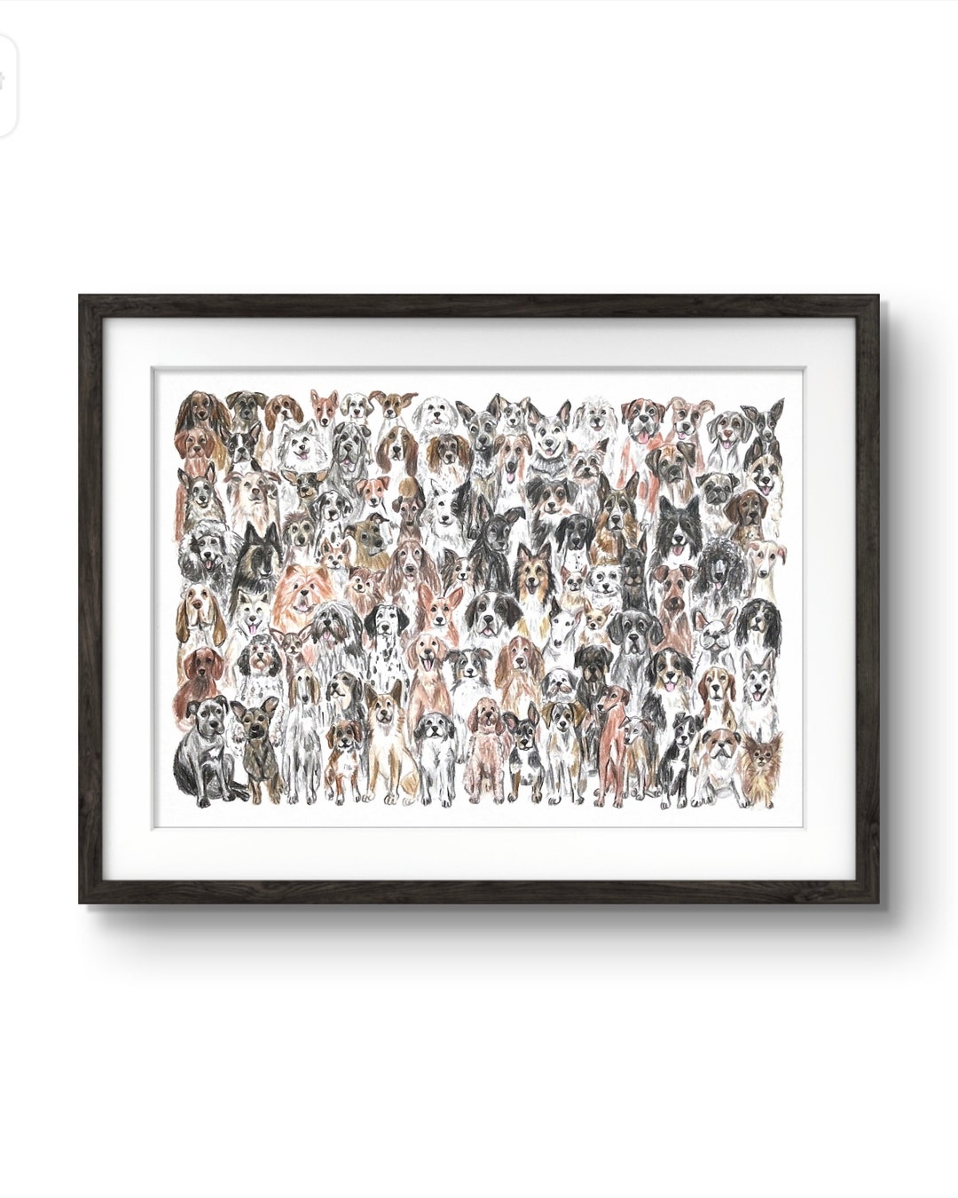 Dog Audience Sitting Artprint Puppies Doglover Poster Pet Portrait Dog ...