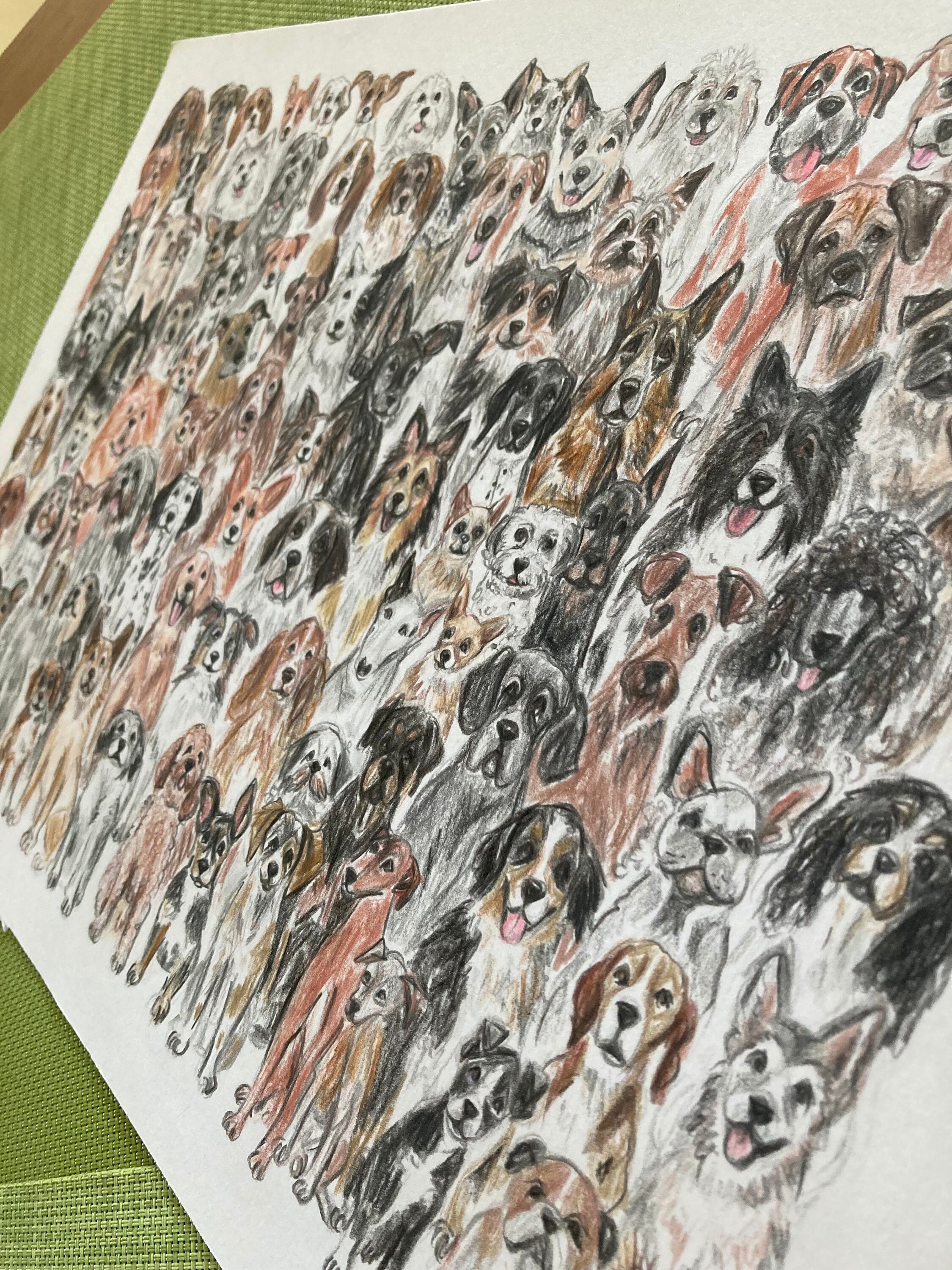 Dog Audience Sitting Artprint Puppies Doglover Poster Pet Portrait Dog ...