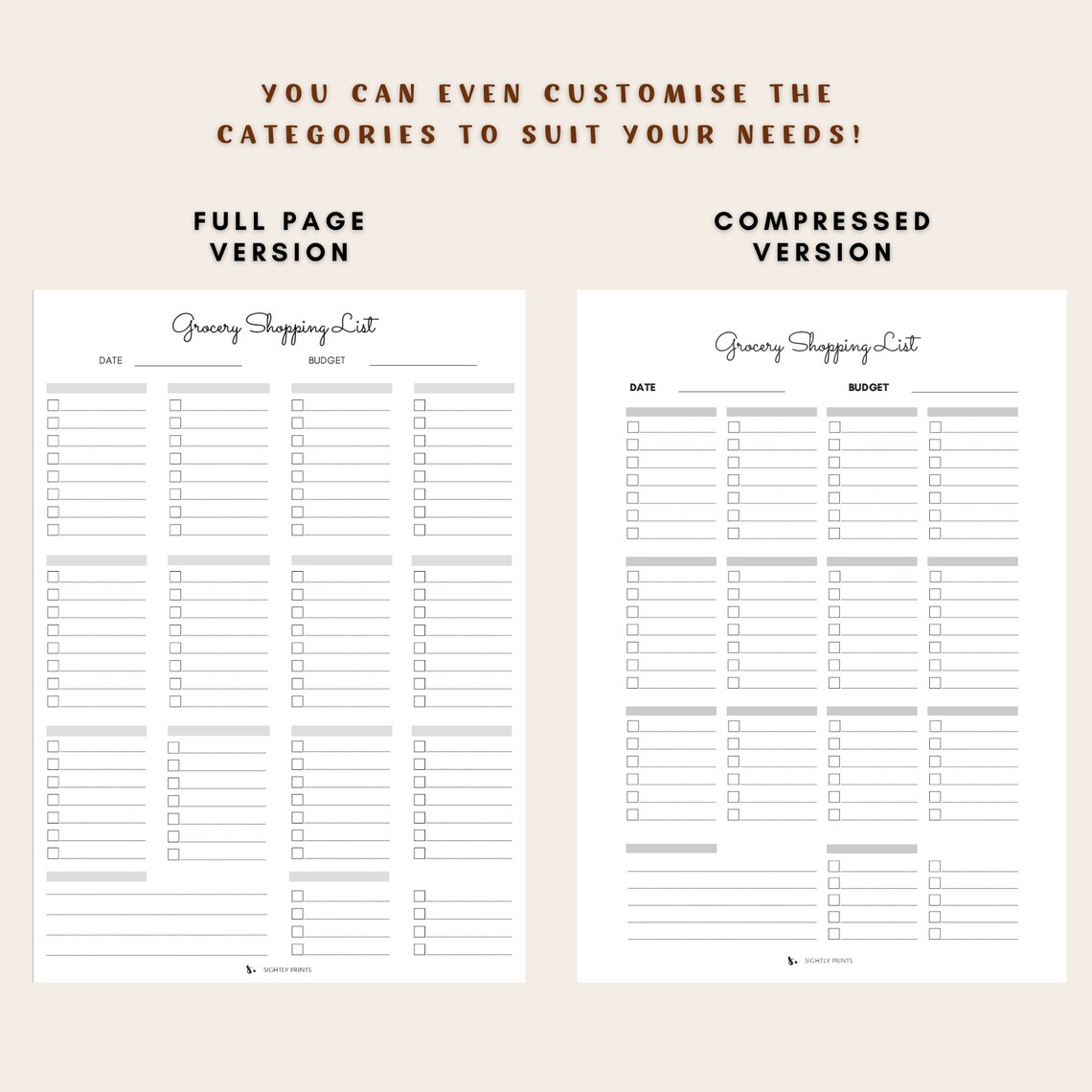 Grocery Shopping List Printable Fillable Weekly Household Shopping ...