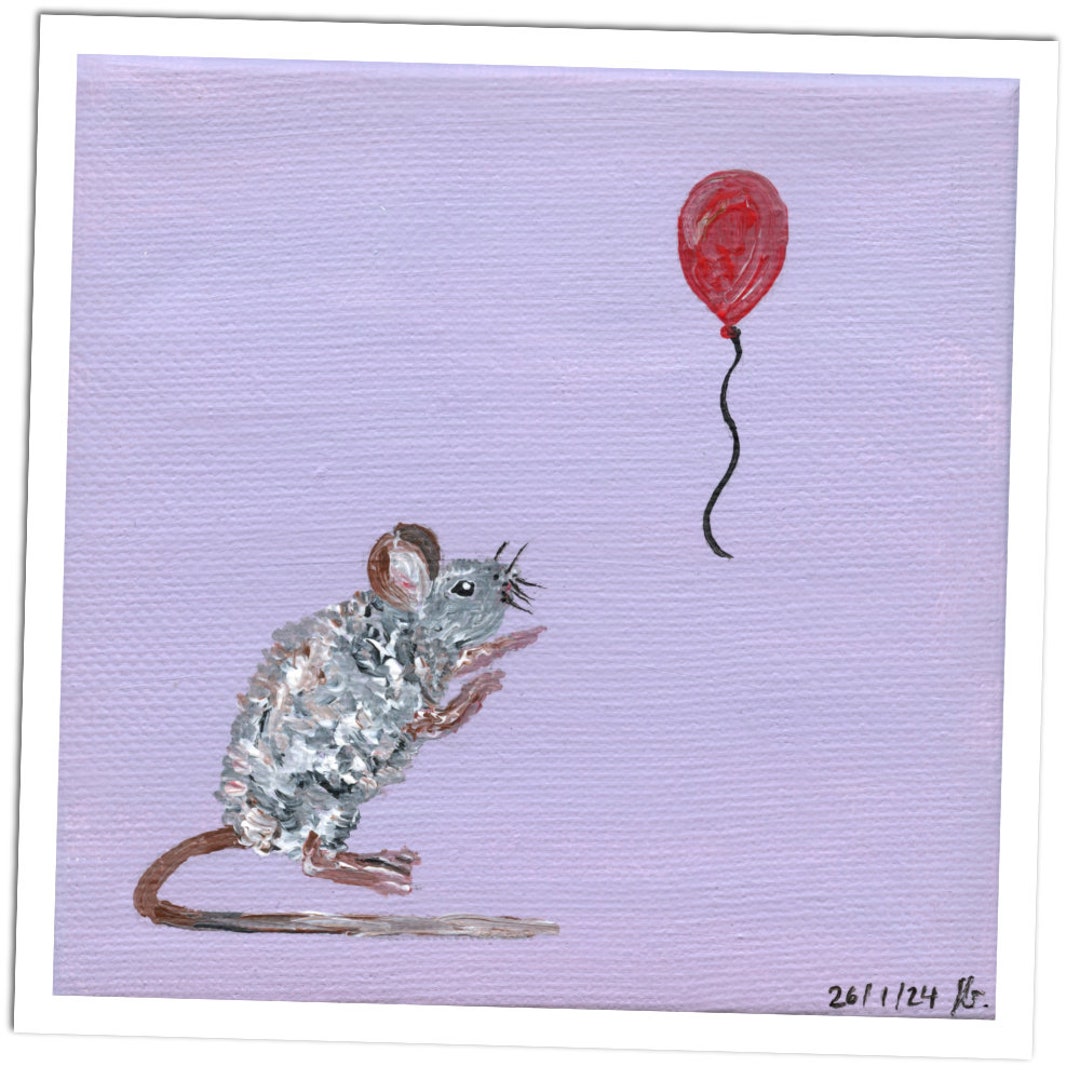 Wall Picture Mouse Print Wall Decoration Mouse Balloon Postcard Mouse ...