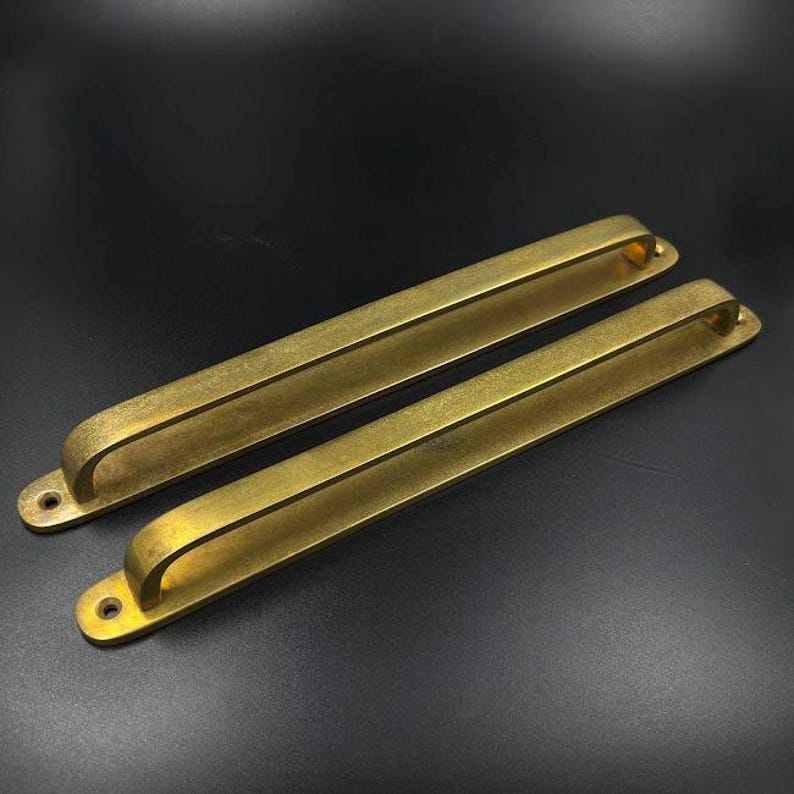 Unlacquered Brass Patina Handles and Knobs | Antique Brass Cabinet Pull | Solid Brass Hardware ...