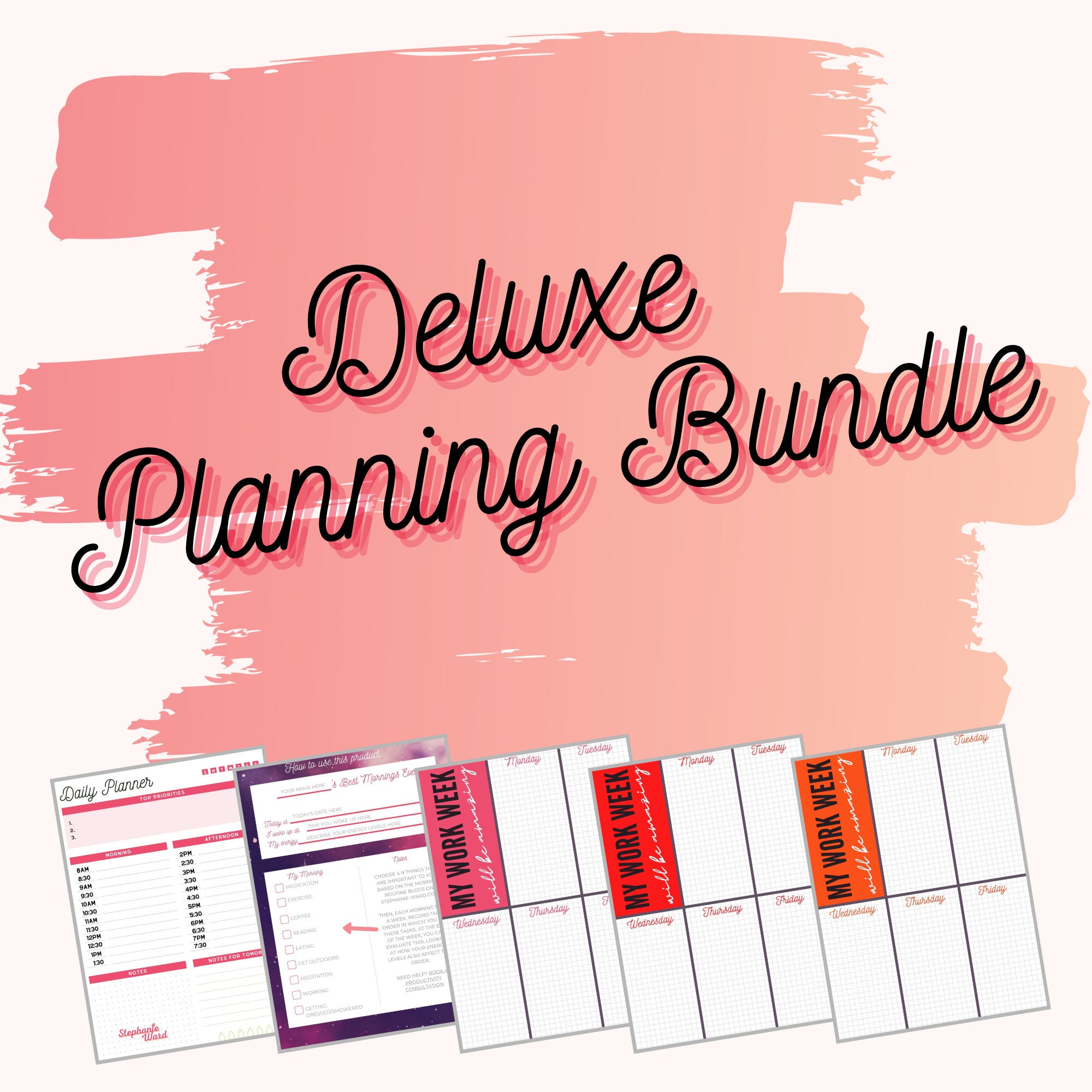 Printable Planning Worksheets Morning Routine, Daily Planner and Weekly ...