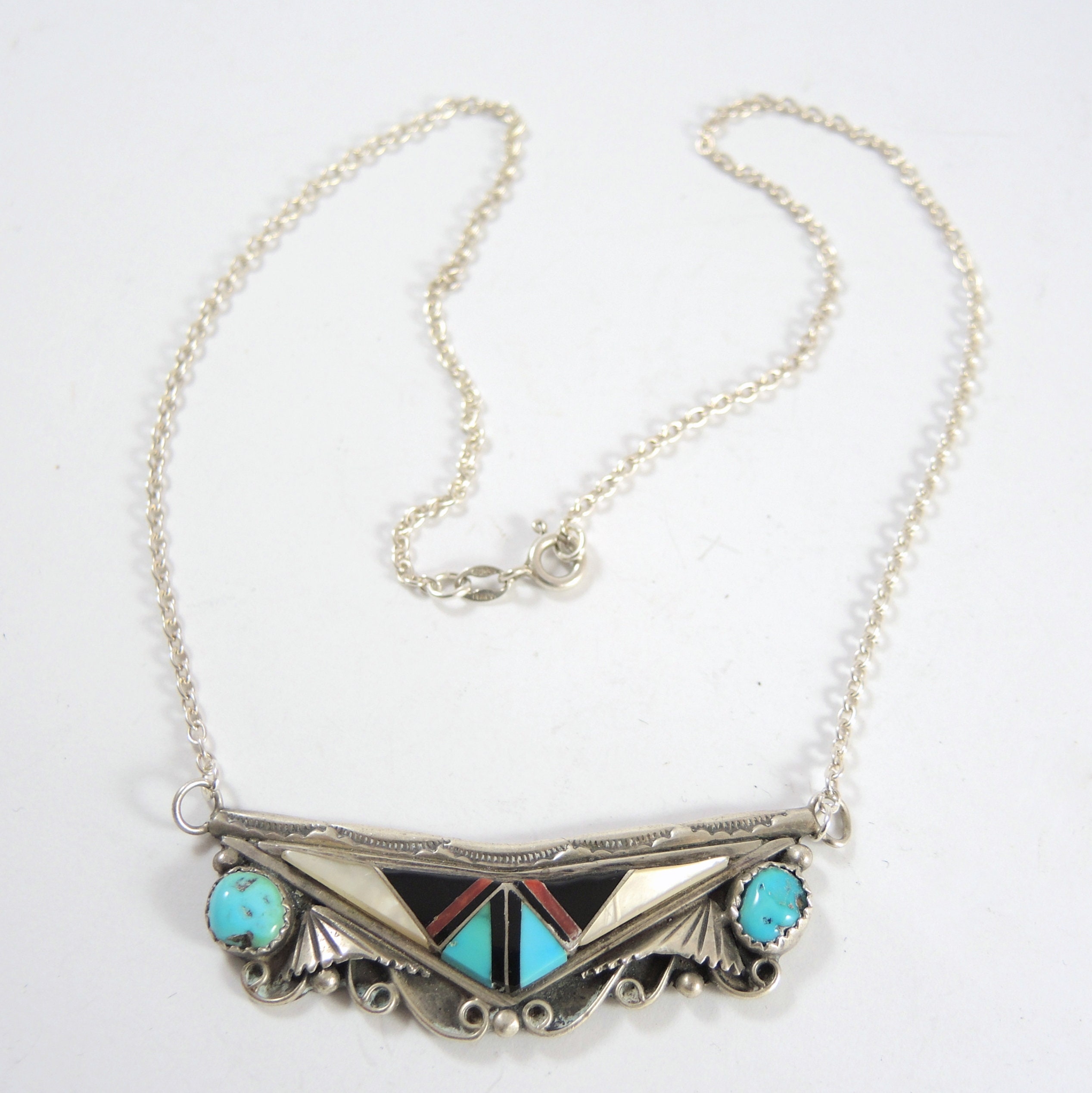 Vintage Sterling Silver Hopi Native American Cheryl Wadsworth Turquoise ...