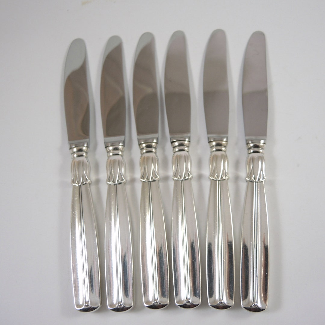 6 Vintage 830S Silver 195mm Lotus Knives W & S Sorensen Denmark. - Etsy