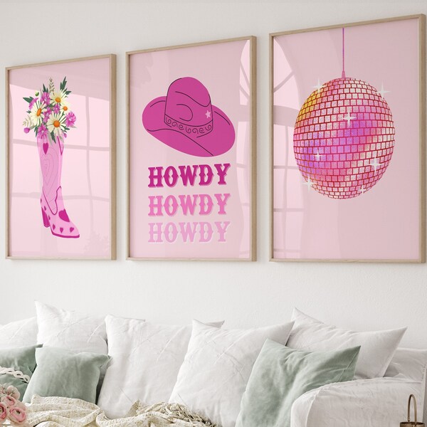 Pink Cowboy Wall Art - Etsy