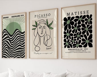 Van Gogh Print, Gallery Wall Art Set of 3 Prints, Picasso Print ...