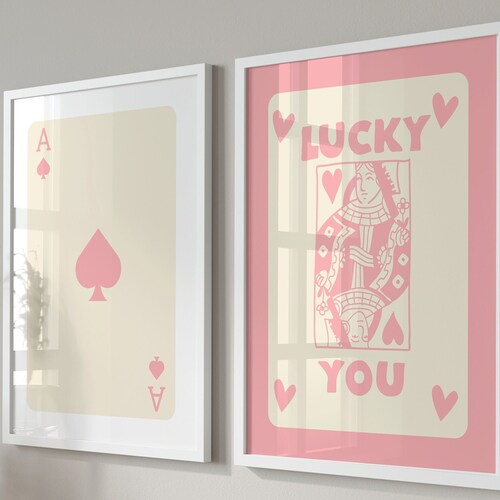 Ace Card Set of 4 Playing Card Poster Trendy Wall Art Funny - Etsy UK