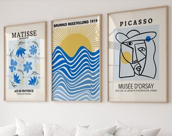 Van Gogh Print, Gallery Wall Art Set of 3 Prints, Picasso Print ...