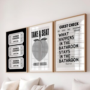 Funny Bathroom Prints Set: Retro Ticket Art (digital Download) - Etsy