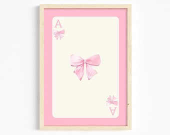 Trendy Pink Ace Wall Art, Preppy Poster, College Apartment Decor ...