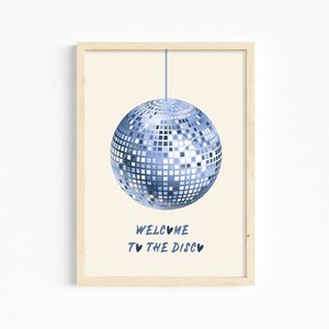 Welcome to the Disco Print Disco Ball Poster Aesthetic Wall Art Trendy ...