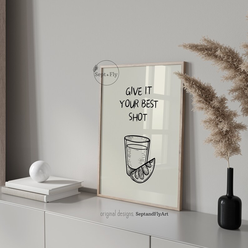Tequila Shot Bar Cart Print: Modern Wall Art (digital Download) - Etsy
