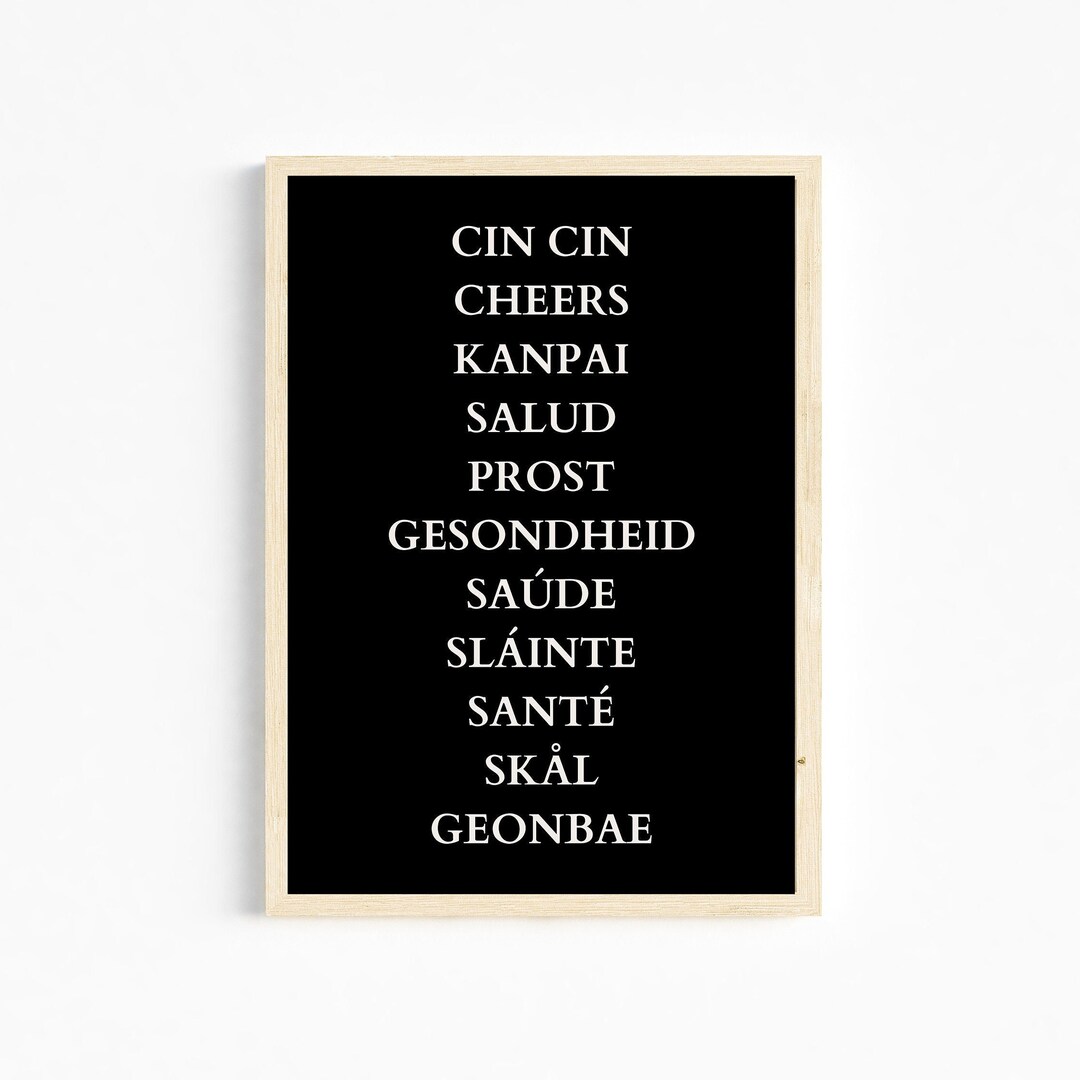 Cheers in Different Languages Print, Cheers Poster, Printable Cheers ...