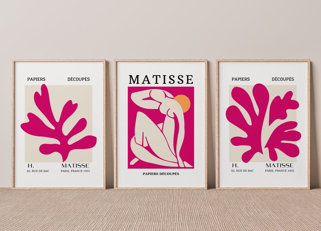 Rose Pink Henri Matisse Set of 3, Gallery Wall Set, Matisse Print Set ...
