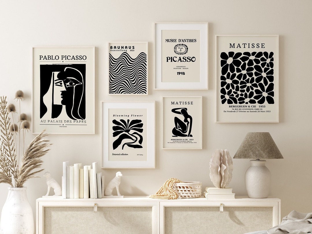 Gallery Wall Set of 6, Exhibition Poster Set, Matisse Print, Picasso ...