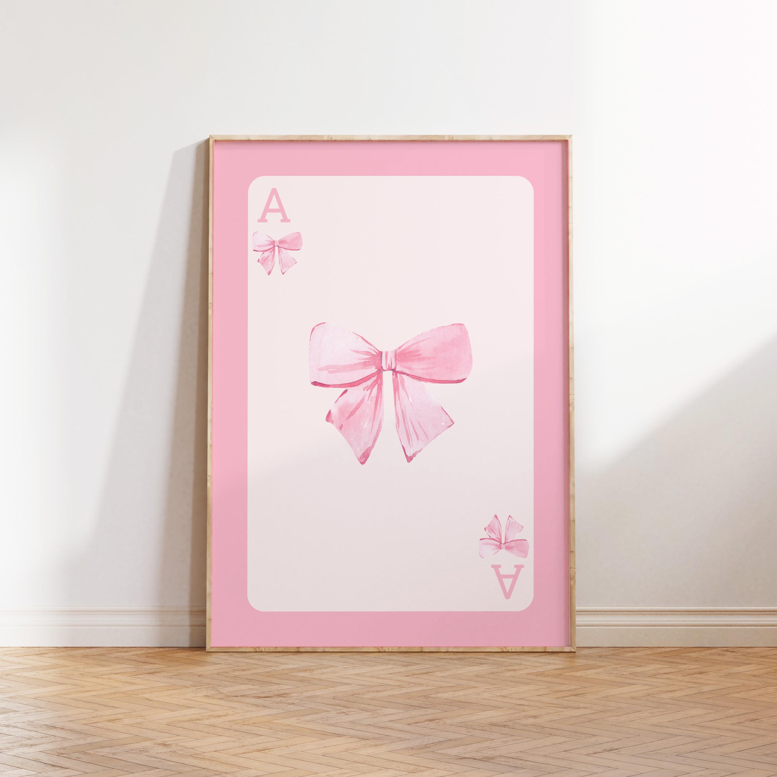 Pink Bows Watercolor Print Set: Preppy Coquette Room Decor (digital ...