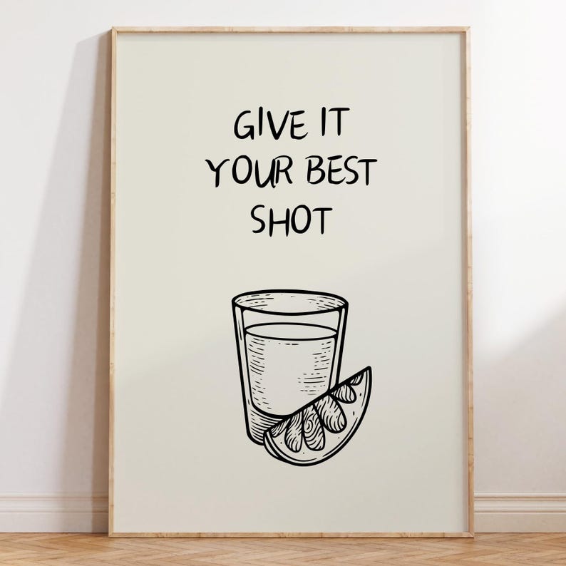 Tequila Shot Bar Cart Print: Modern Wall Art (digital Download) - Etsy