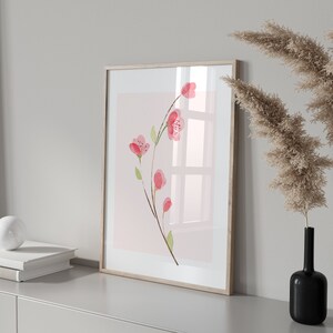 Watercolor Flower Set of 3, Pink Flower Wall Art, Botanical Wall Decor ...