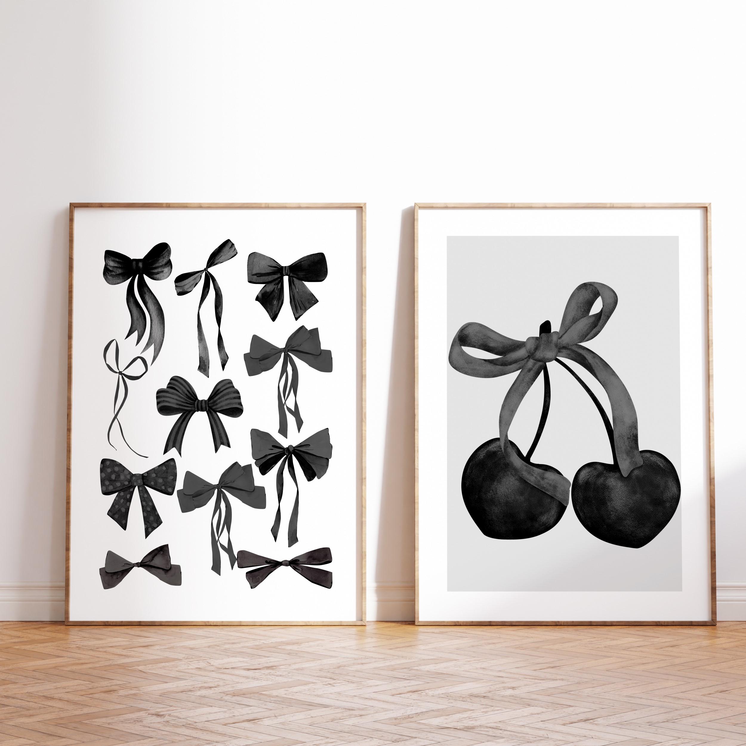 Trendy Bows Wall Art Set: Preppy Coquette Room Decor (digital Download ...