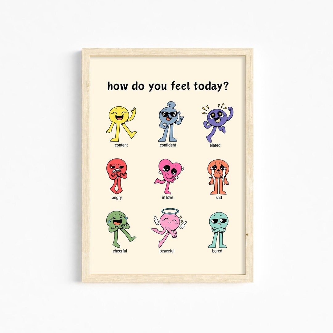 How Do You Feel Today Print, Emotions Art Prints, Mood and Feelings ...