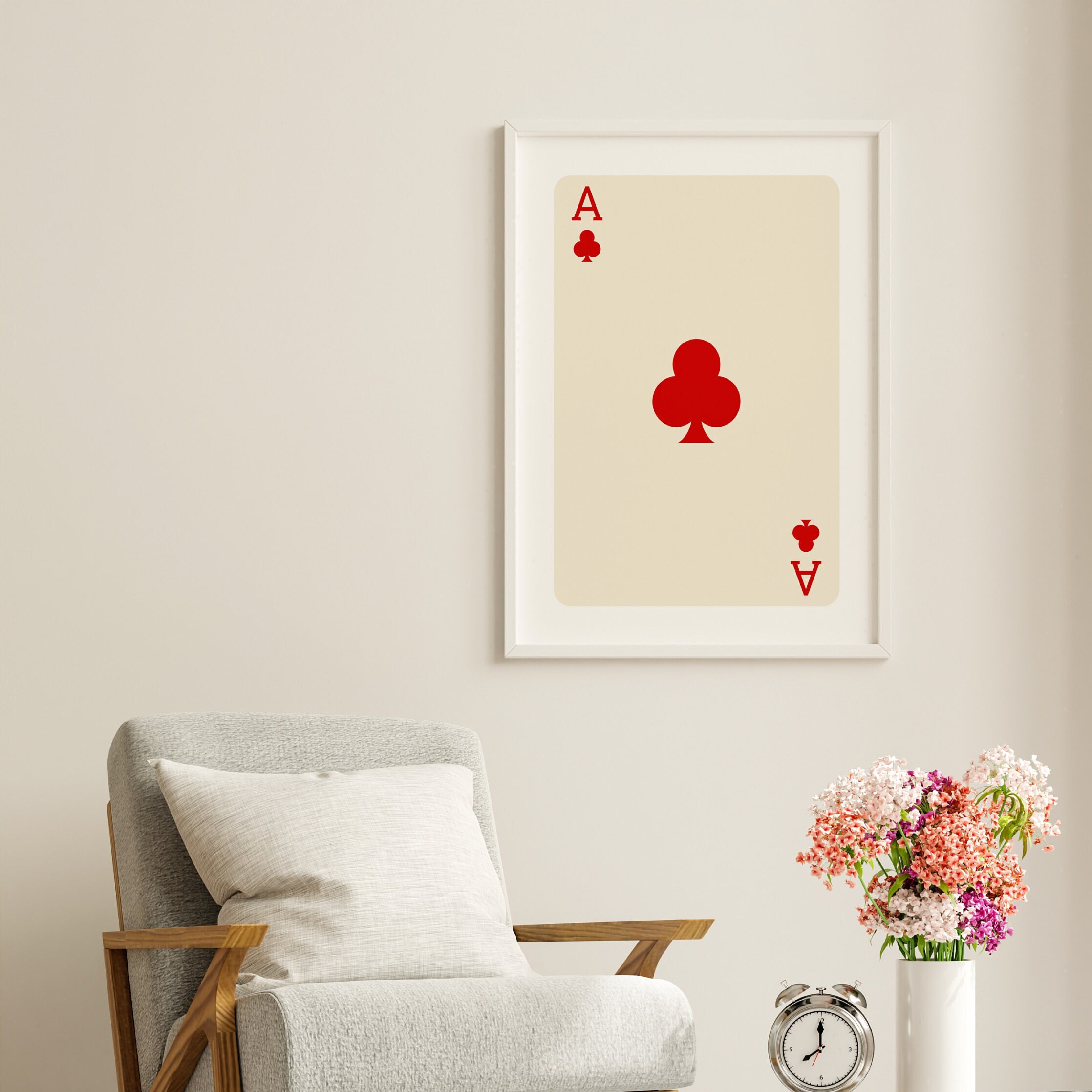 Ace Card Set of 4 Playing Card Poster Trendy Wall Art Funny - Etsy