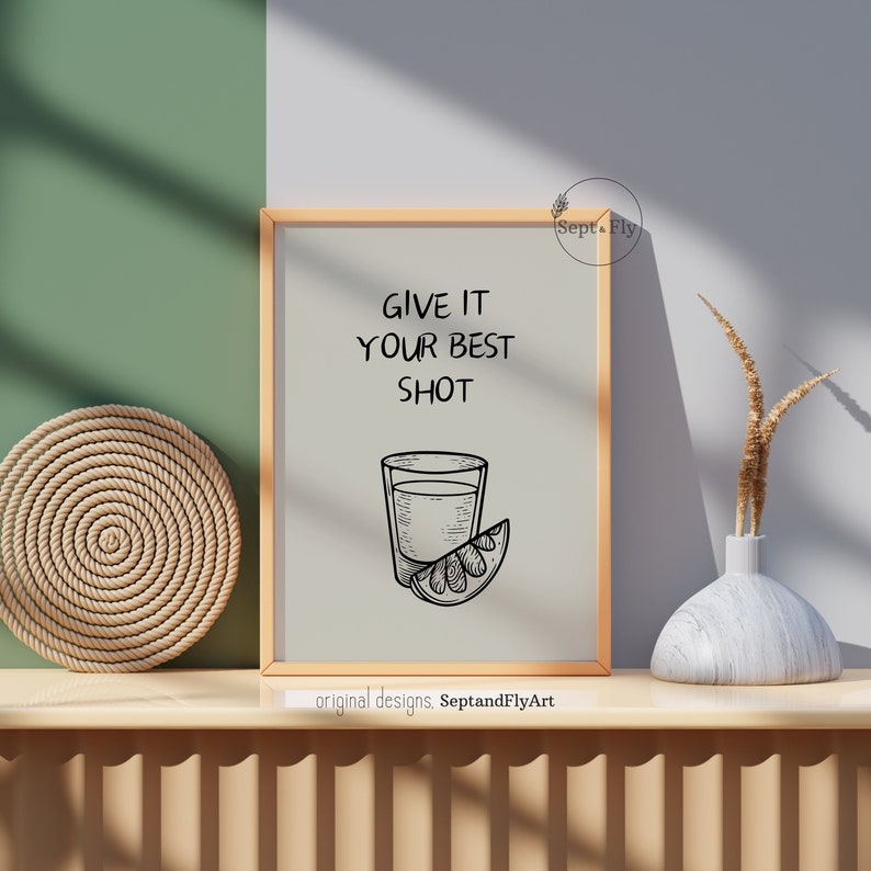Tequila Shot Bar Cart Print: Modern Wall Art (digital Download) - Etsy