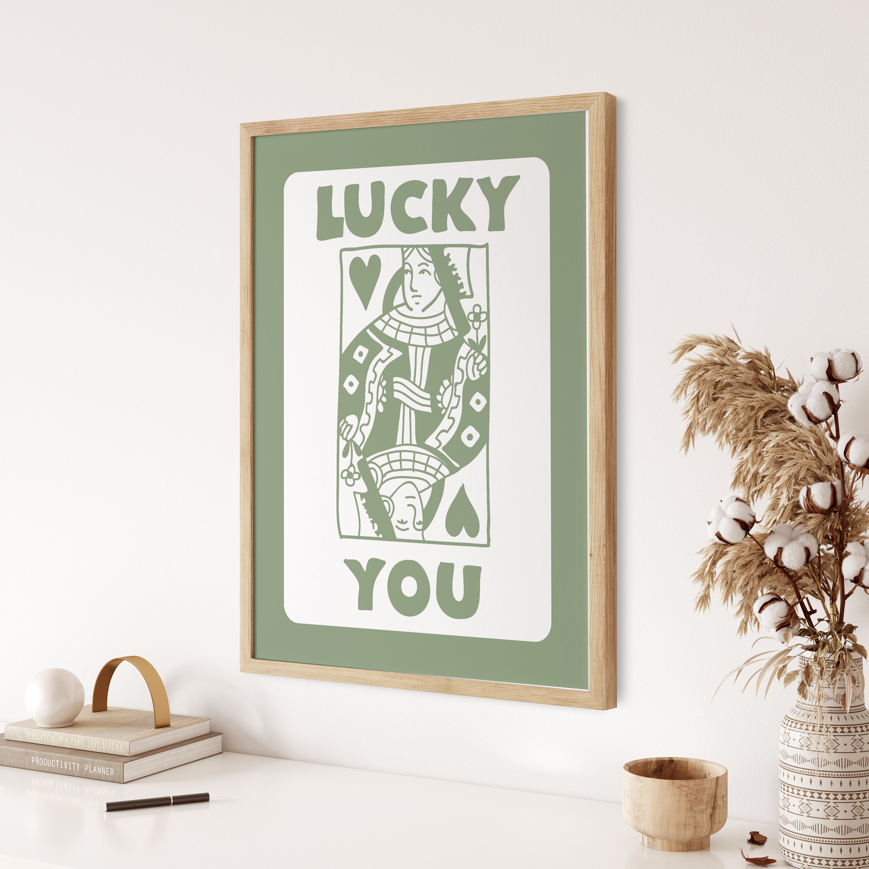 Retro Ace Card Art Prints: Green Trendy Wall Decor (digital Download ...