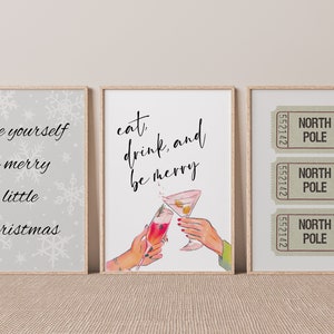 Christmas Printable Gallery Wall Art Bundle, Set of 16 Xmas Art Prints ...