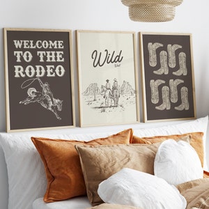 Western Wall Art Bundle Set of 18 Prints Vintage Cowboy Prints Wild ...