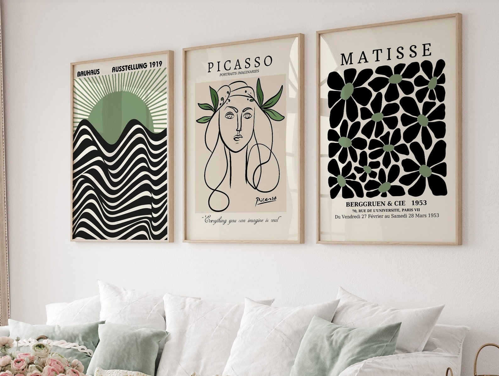 Gallery Wall Art Set of 3, Picasso Print, Matisse Poster, Picasso ...
