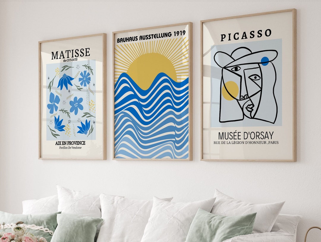 Gallery Wall Art Set of 3, Picasso Print, Matisse Poster, Picasso ...