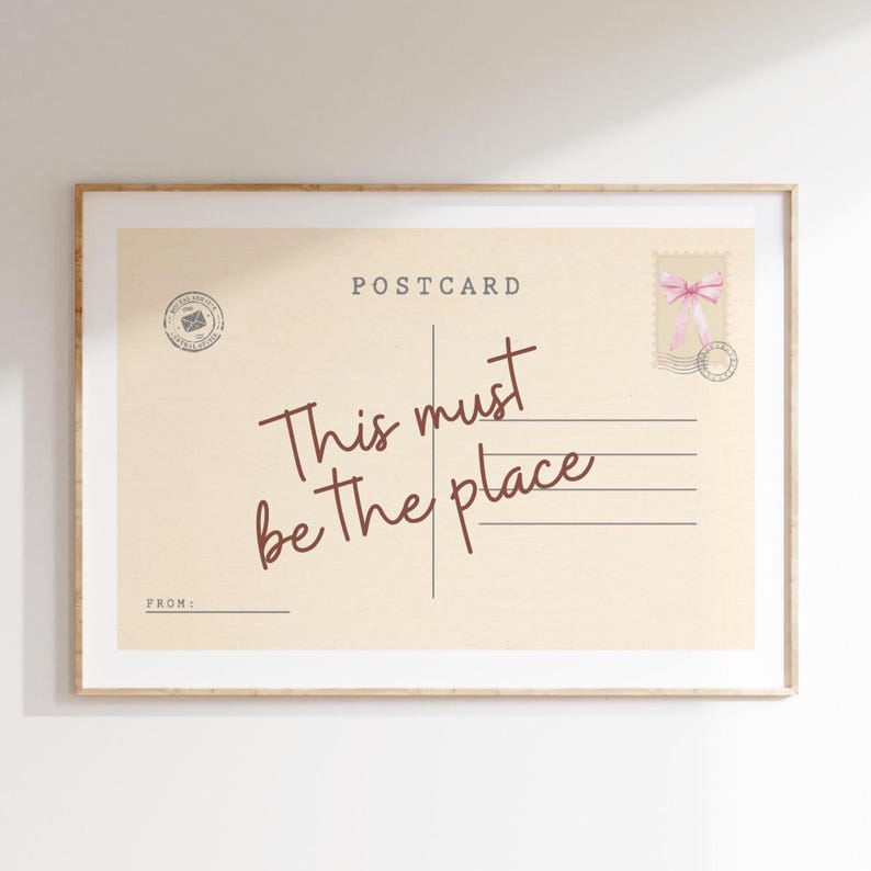 This Must Be the Place Print: Vintage Postcard Typography (digital ...