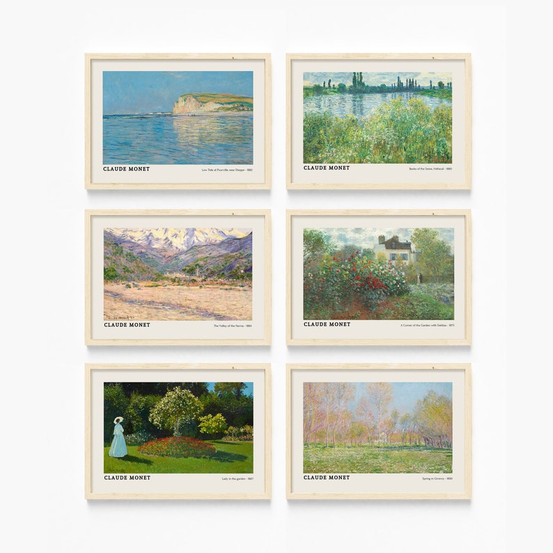 Claude Monet Poster Set: 24 Vintage Floral Art Prints (digital Download ...