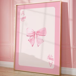 Pink Bows Watercolor Print Set: Preppy Coquette Room Decor (digital ...