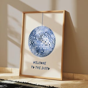 Welcome to the Disco Print Disco Ball Poster Aesthetic Wall Art Trendy ...
