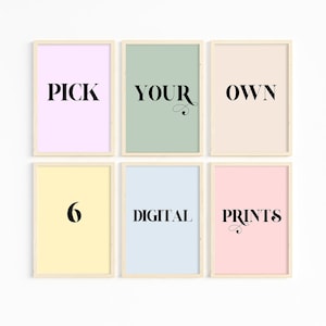 Pick Any 6 Digital Prints, Custom Gallery Wall Art Set, Pick Your Own ...