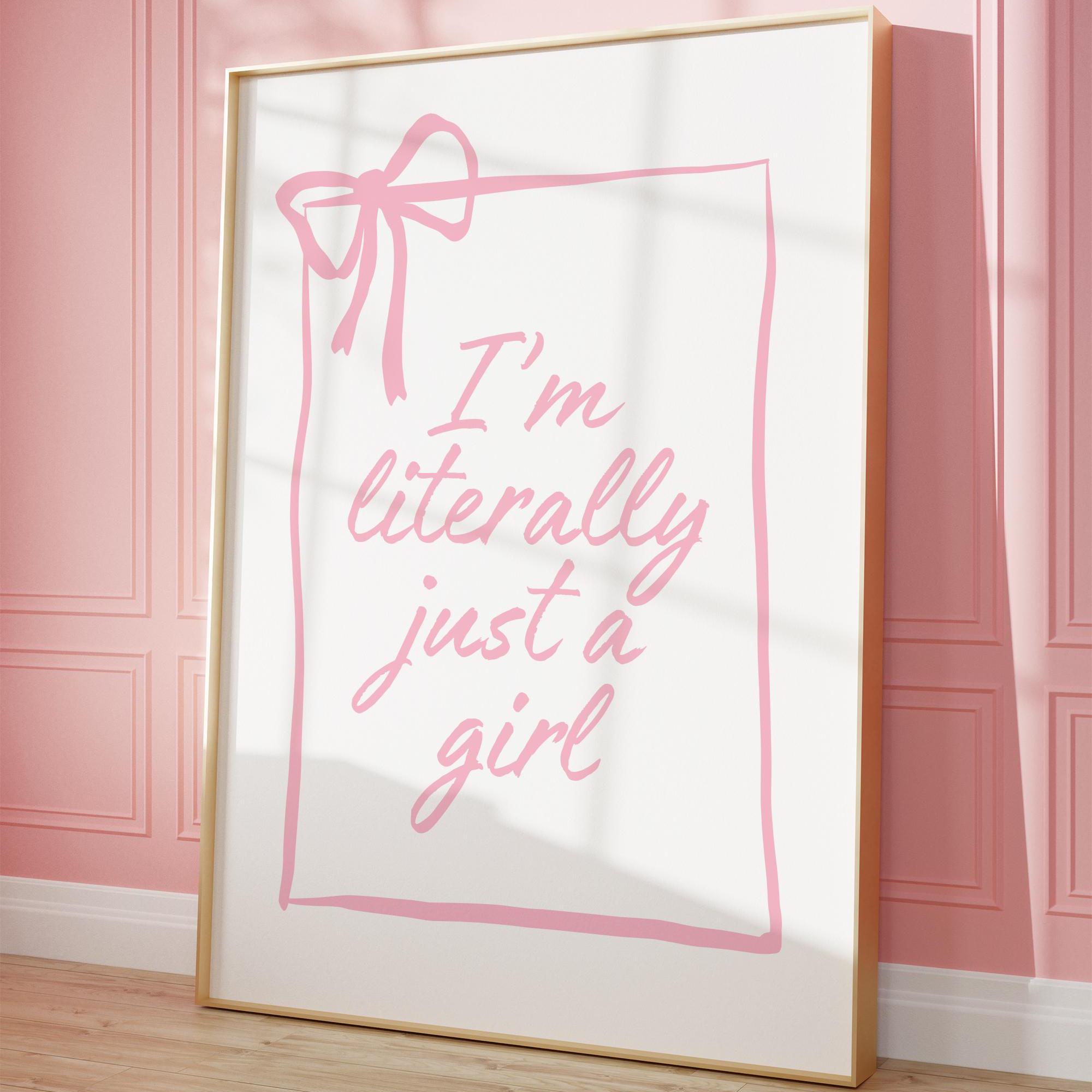 Pink Bows Watercolor Print Set: Preppy Coquette Room Decor (digital ...